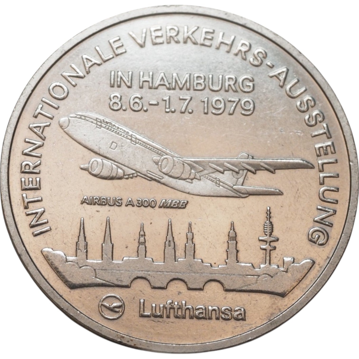 1979 Lufthansa Commemorative Medal – Airbus A300 & Aviation – coinsbyMR