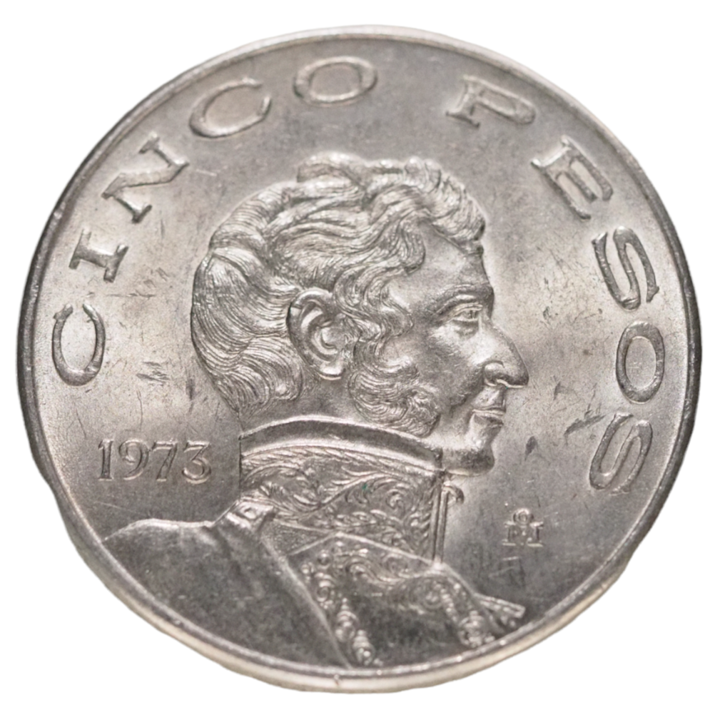 Mexico 1973 Cinco 5 Peso Coin Vintage Old Mexican Currency – coinsbyMR